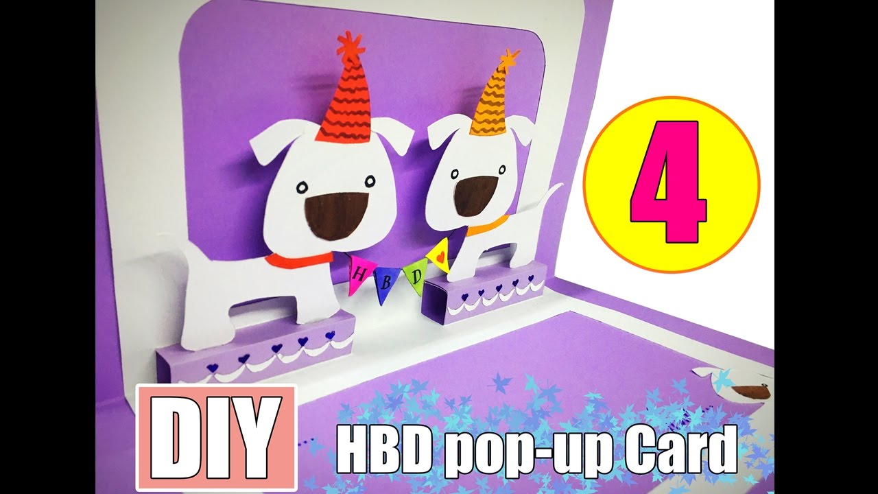 Happy Birthday Card #4 (Puppy) - Pop-Up Card Tutorial - YouTube