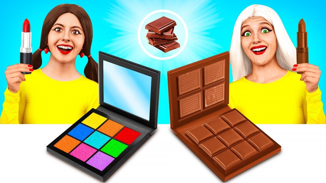 Chocolate vs Real Food Challenge | Chocolate Food Challenge 24 Hours by ...