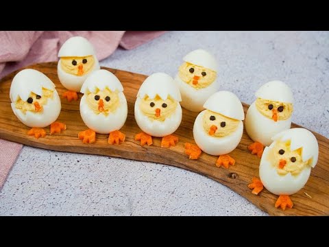 Deviled egg chicks: the delicious and fun Easter recipe! - YouTube