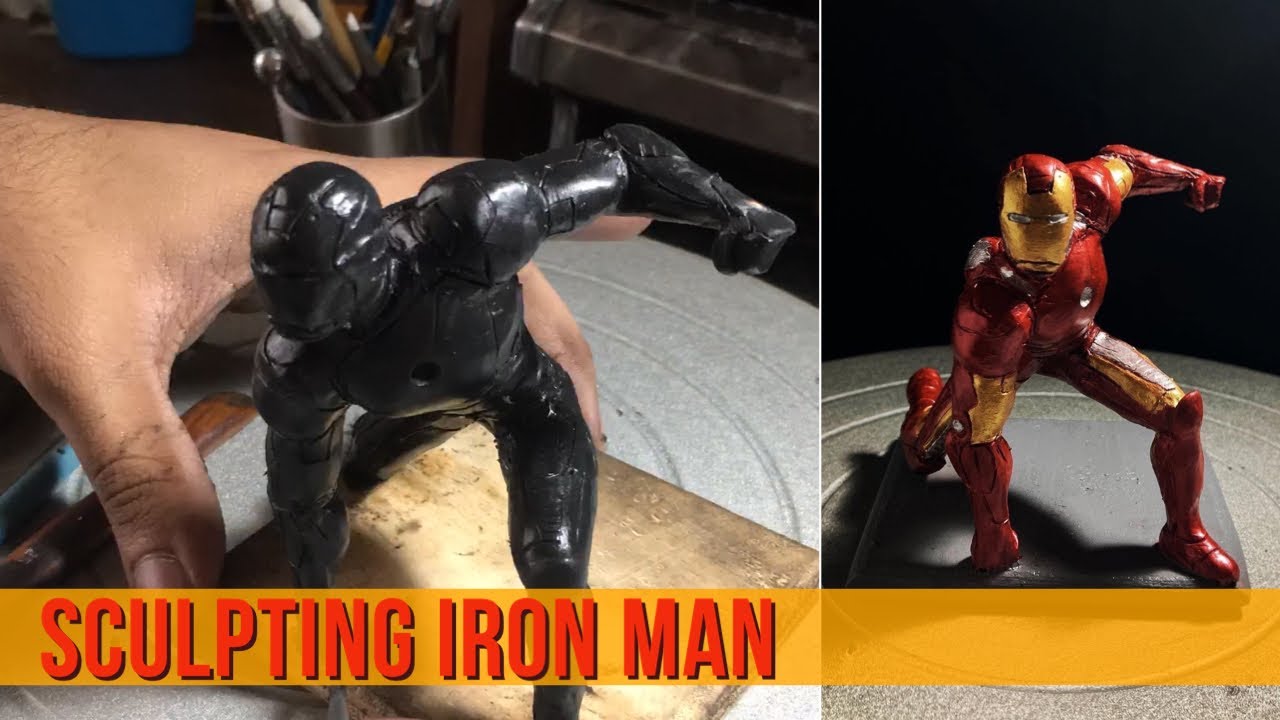 Sculpting Iron man | Polymer clay | Time-Lapse | Ramanan Thangadurai ...