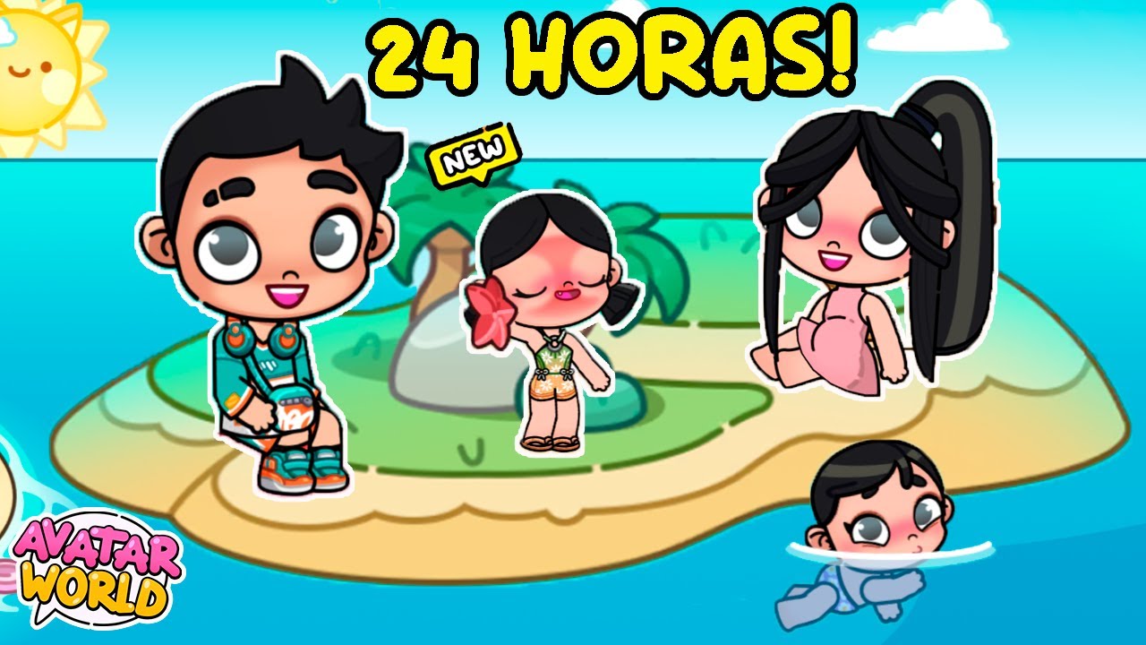 24 HORAS VIVIENDO EN LA PLAYA CON MI FAMILIA 🌴☀️!! *en AVATAR WORLD ...
