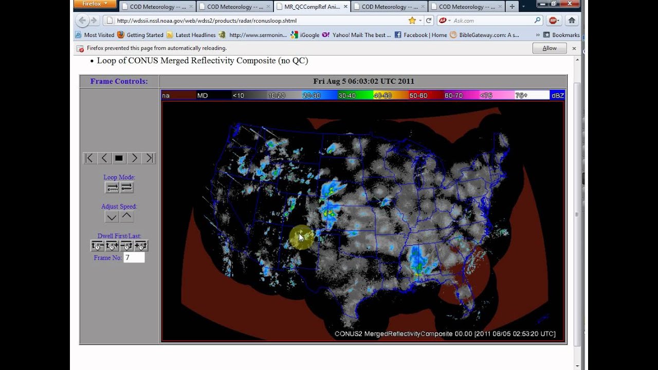 8/5/11 CONUS Radar Down - YouTube