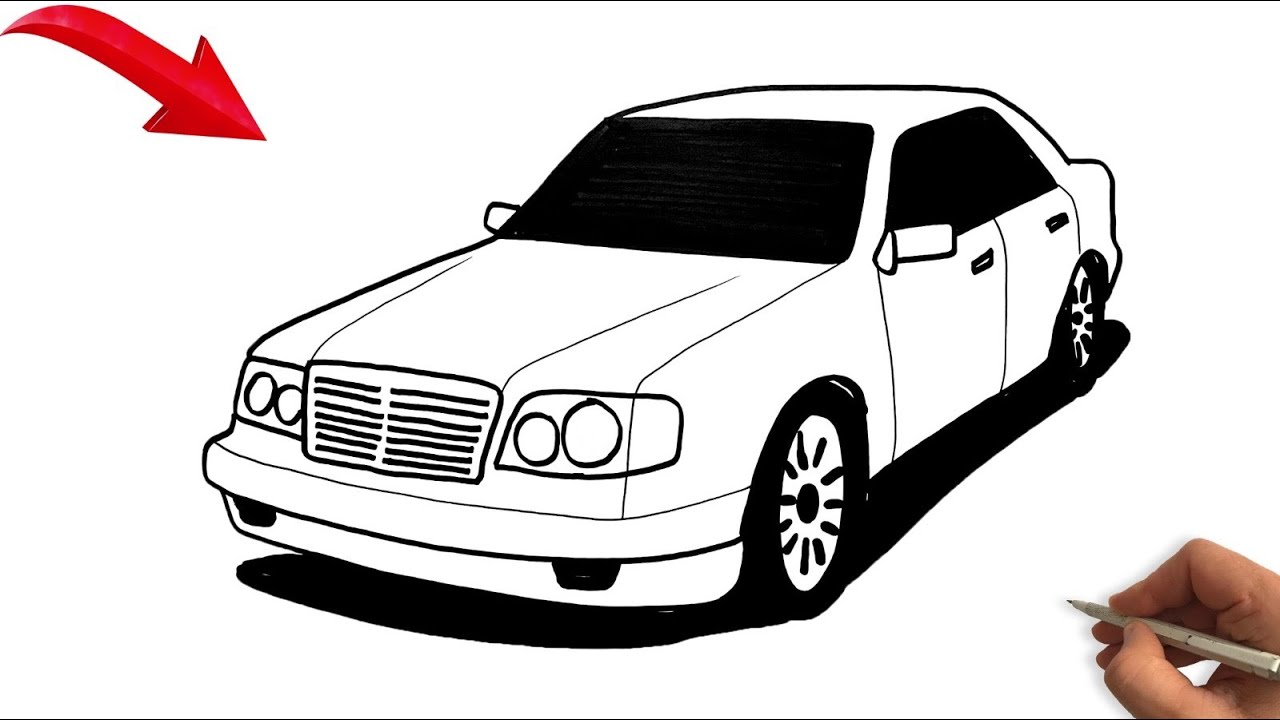 How to Draw a Classic Mercedes-Benz | Step by Step Car Drawing - YouTube
