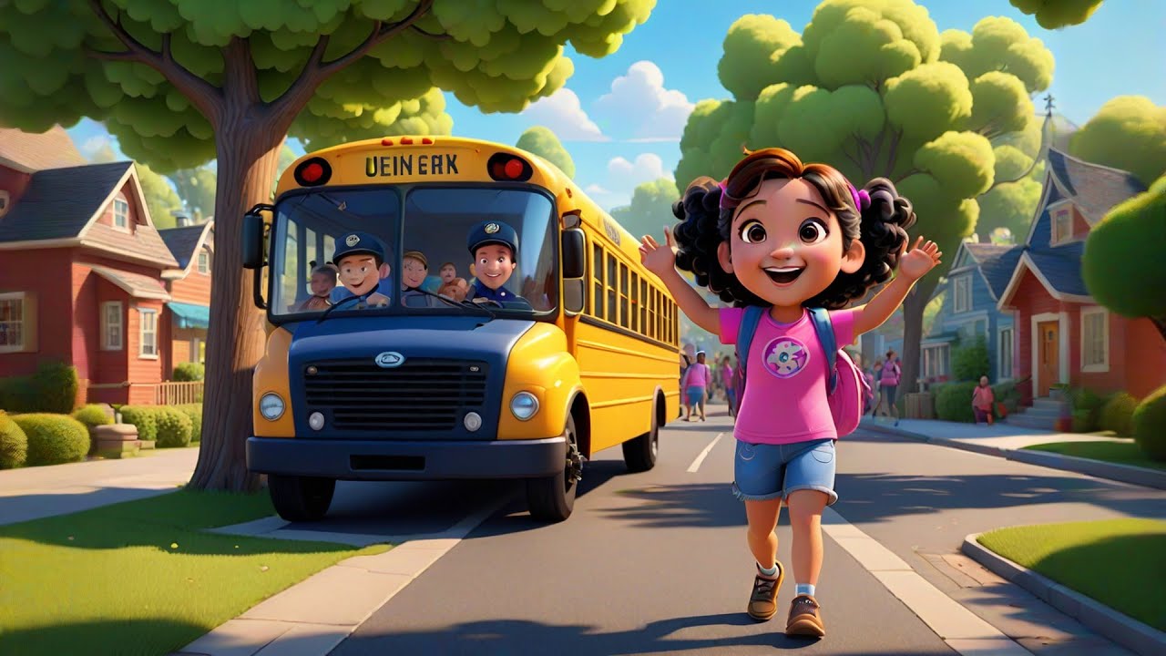 Big Yellow Bus Picks Us Up | Fun Bus Ride Song Kids | Nursery Rhymes ...