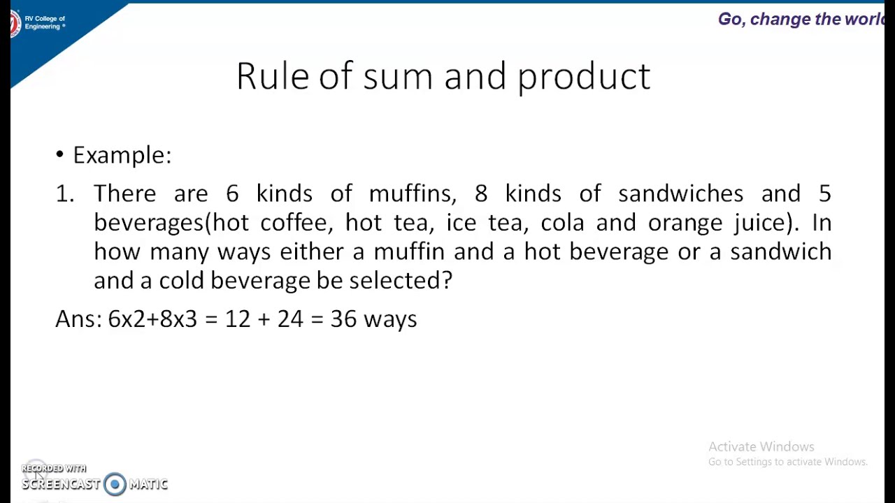 DMS- Unit-1 Lecture-1 Rule of sum and product - YouTube