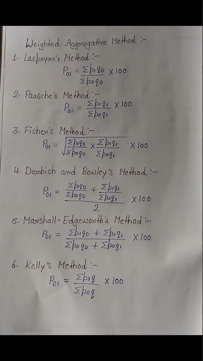 Index Numbers-1 , method of constructing Index Number. - YouTube