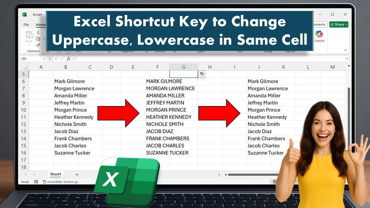 Excel Shortcut Key to Change Uppercase, Lowercase & Capital First ...