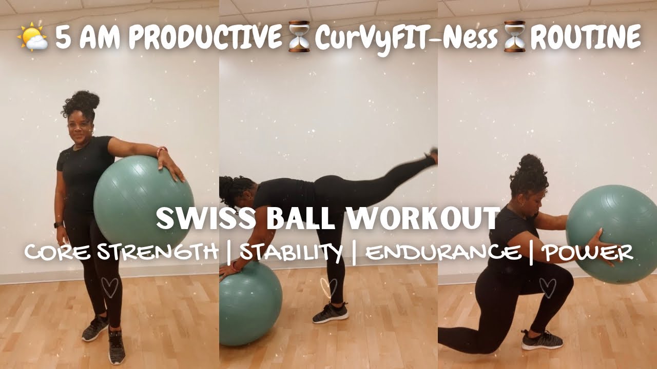 Swiss Ball Workout | Beginner to Intermediate Stability Ball Workout ...