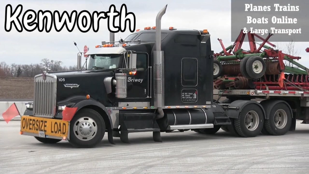 Black Kenworth With Oversize Load At Sarnia Truck Stop - YouTube