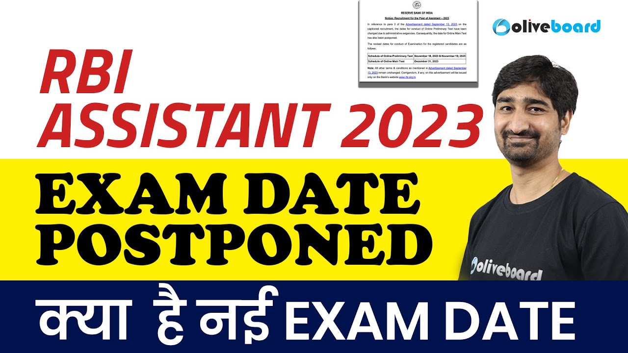 Rbi Assistant 2023 Rbi Assistant Exam Date Out 2023 Rbi Assistant