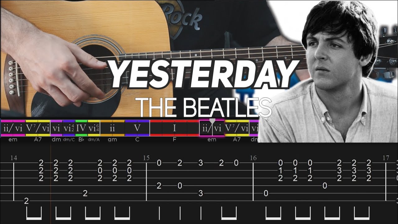The Beatles - Yesterday (Guitar lesson with TAB) - YouTube