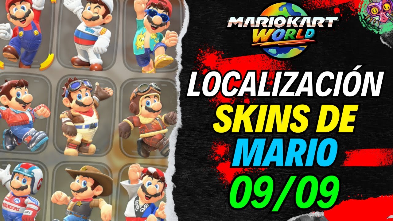 LOCALIZACIÓN de TODAS las SKINS de MARIO | GUÍA 100% | 💯Mario Kart ...