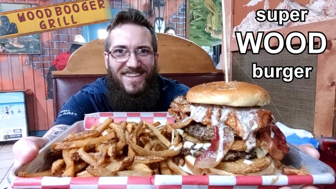 Wood Booger Grill's Super Wood Burger Challenge - YouTube