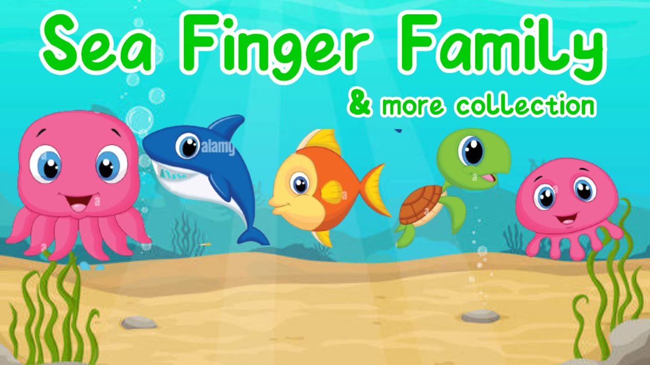 Finger Family Song | Top 01 Sea Animals Finger Family | Nursery Rhymes ...