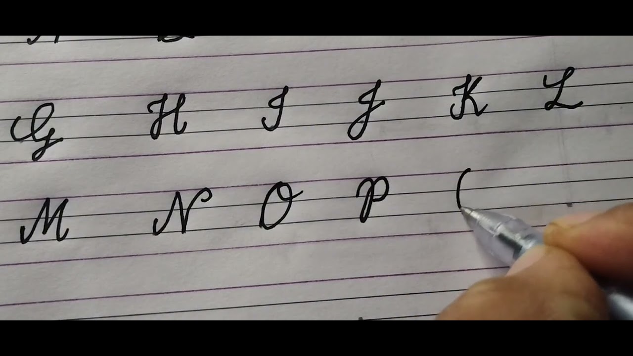 How to write English Capital letters l Cursive writing A to Z l Cursive ...