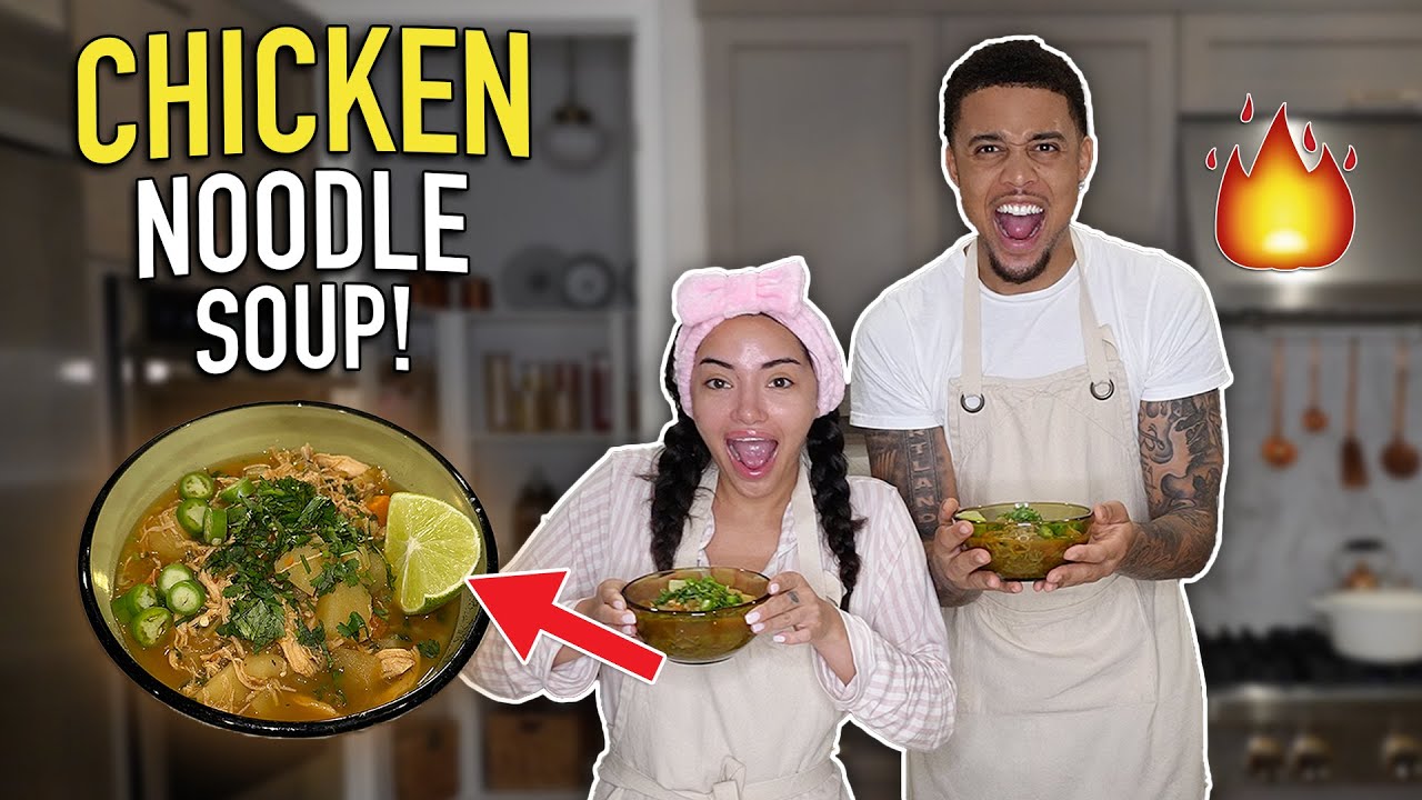 COOKING WITH KB AND KARLA: EASY CHICKEN NOODLE SOUP!! 🔥 - YouTube