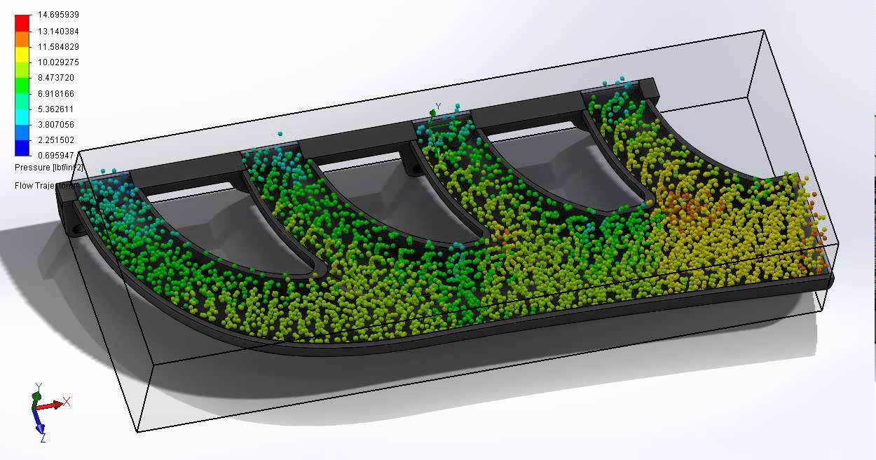 Solidworks Flow testing on a ABS plastic 3D printed intake manifold for ...