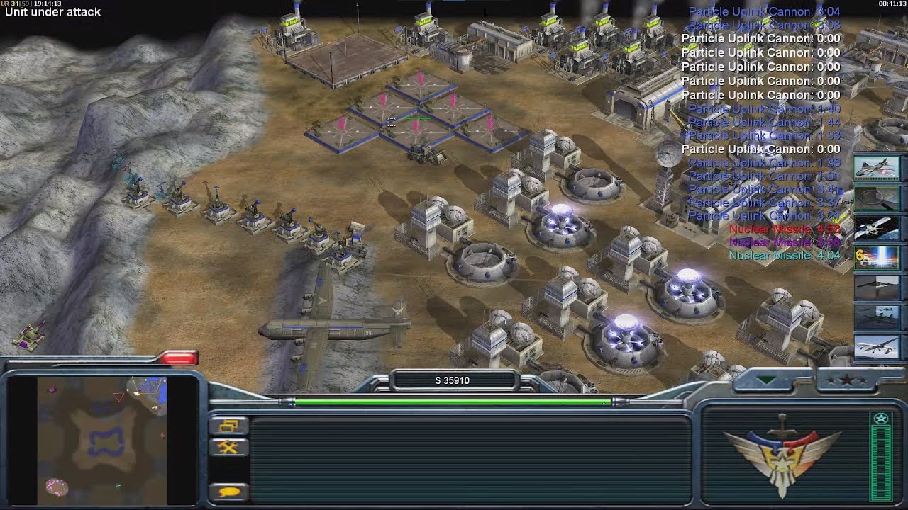 USA Laser - Command & Conquer Generals Zero Hour - 1 vs 7 HARD Gameplay ...