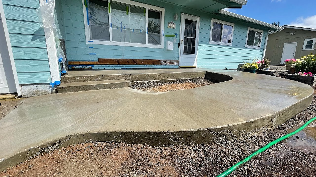 Front Porch ADA wheelchair accessible Concrete ramp~Time-lapse - YouTube