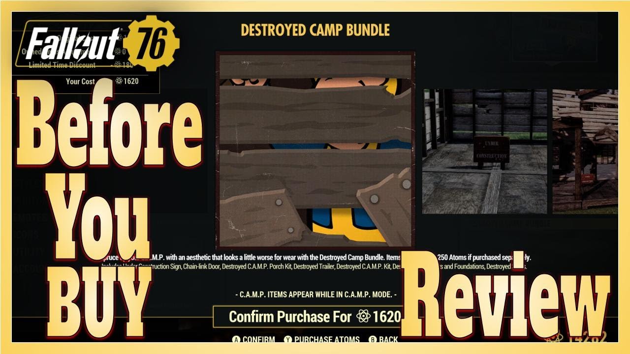 Fallout 76 Destroyed CAMP Bundle Review (with Timestamps) - YouTube