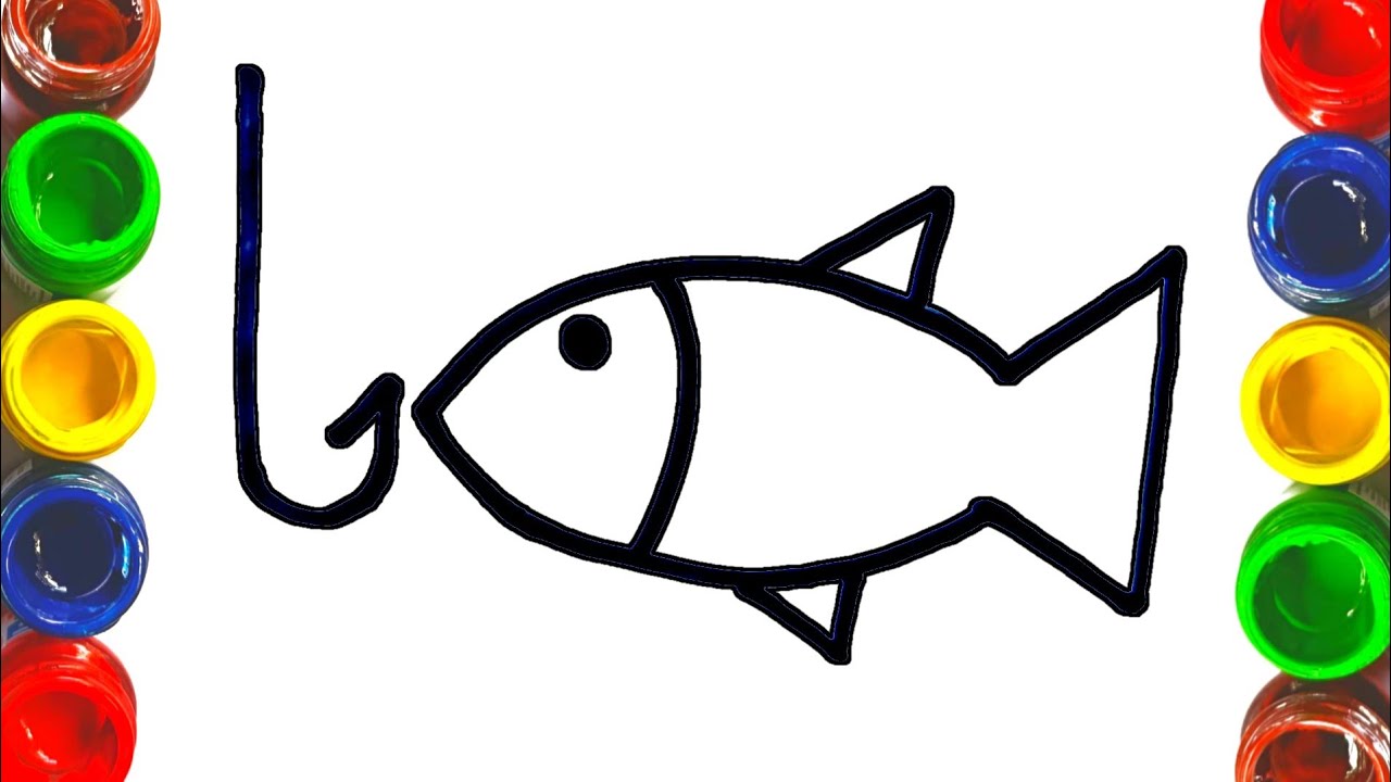 fish Drawing for kids || How to draw a fish || kids video - YouTube