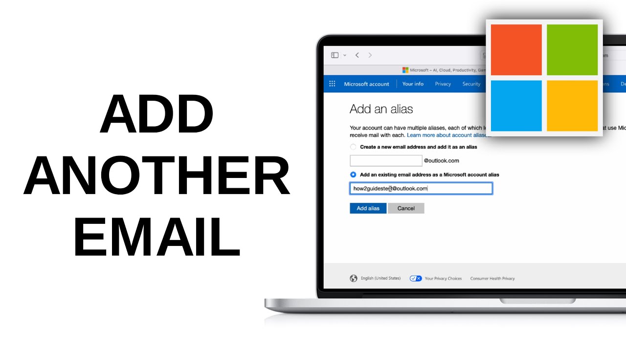 How to Add Another Email Address in Microsoft account - YouTube