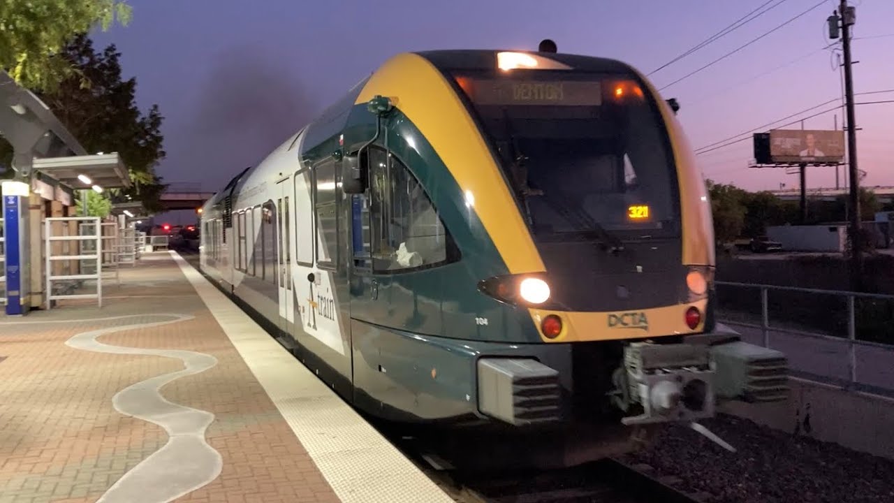 DCTA Commuter Train departs Trinity Mills (October 26, 2024) - YouTube