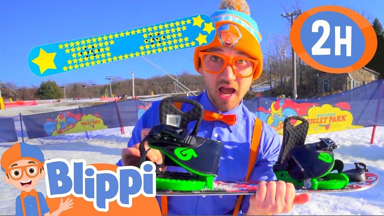 Blippi Visits Mountain Creek Resort and Learns How to Snowboard! | 2 ...
