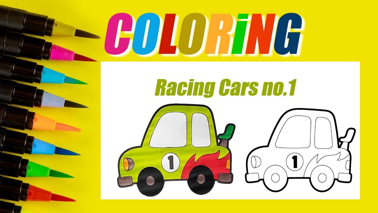 Coloring for Kids Coloring Racing Cars no 1 - YouTube