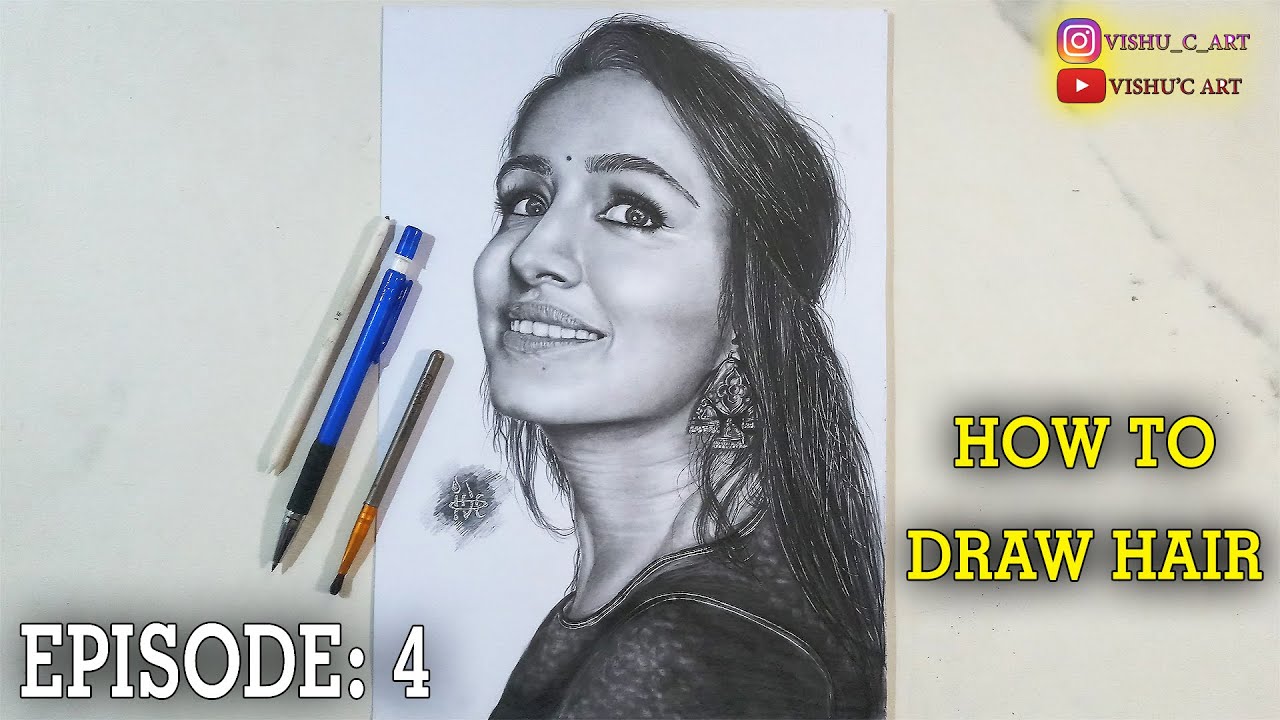 How To Draw Hair | Face Drawing Tutorial - EPISODE 4 - YouTube