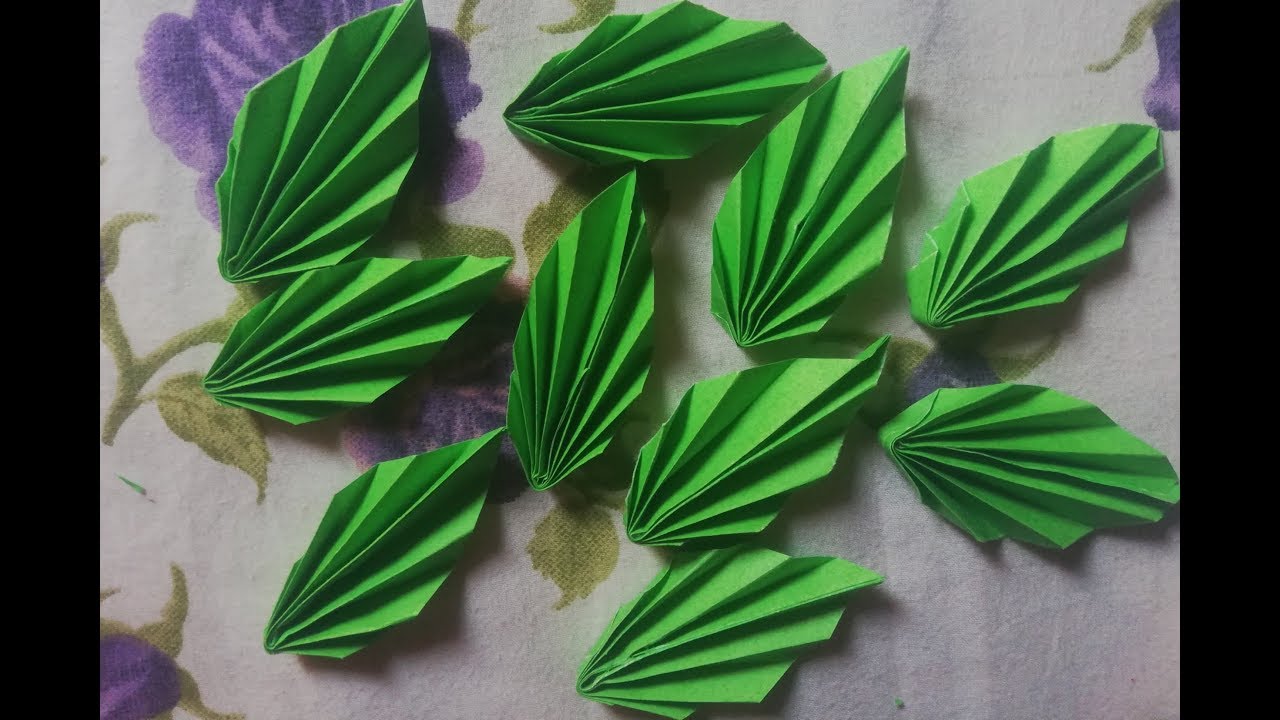 How to make paper leaf /School paper craft - YouTube