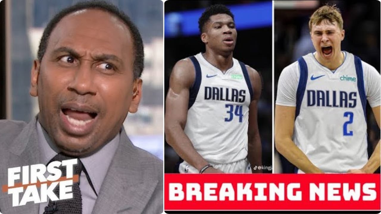 FIRST TAKE | Stephen A. reacts to Mavericks enter Giannis trade buzz ...