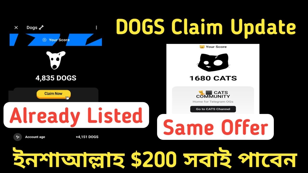 DOGS Claim Update / Binance $200 Profit Soon ~ Dogs & Cats Already ...