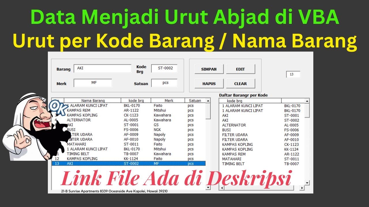 Membuat Data Menjadi Urut Abjad dengan VBA | Data Menjadi Urut Abjad dengan VBA - YouTube