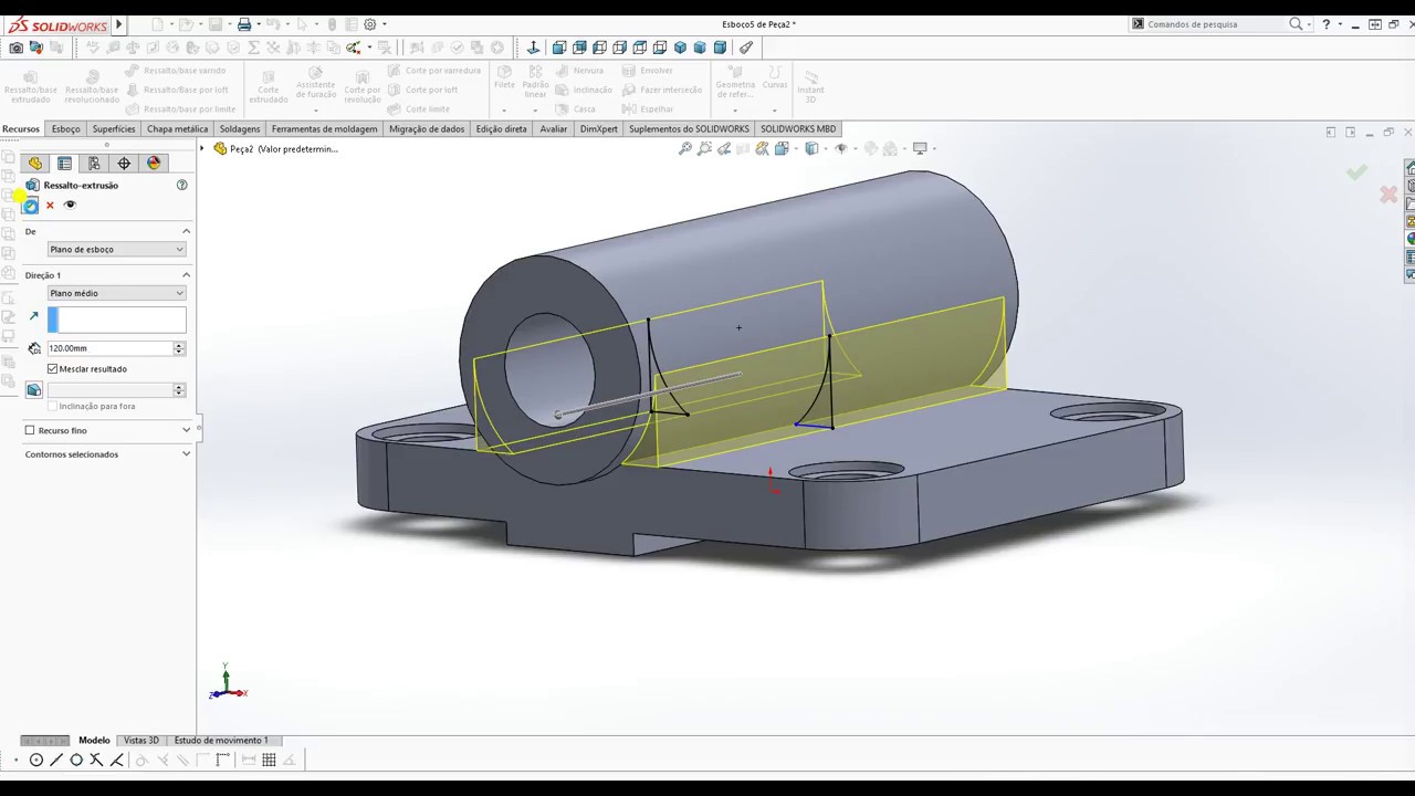 Aula 9 - Comandos Básicos Solidworks - YouTube