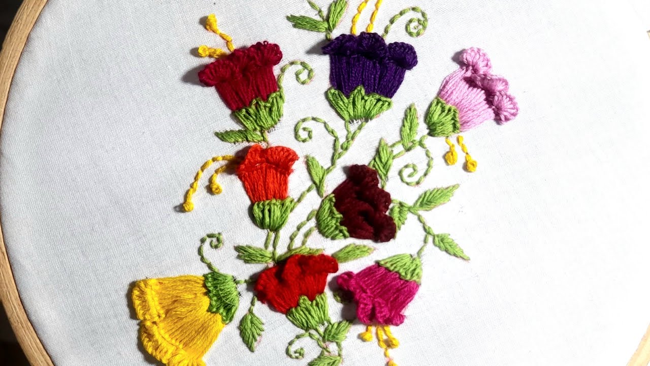 New Tulip Flower Embroidery | Hand Embroidery Design | - YouTube