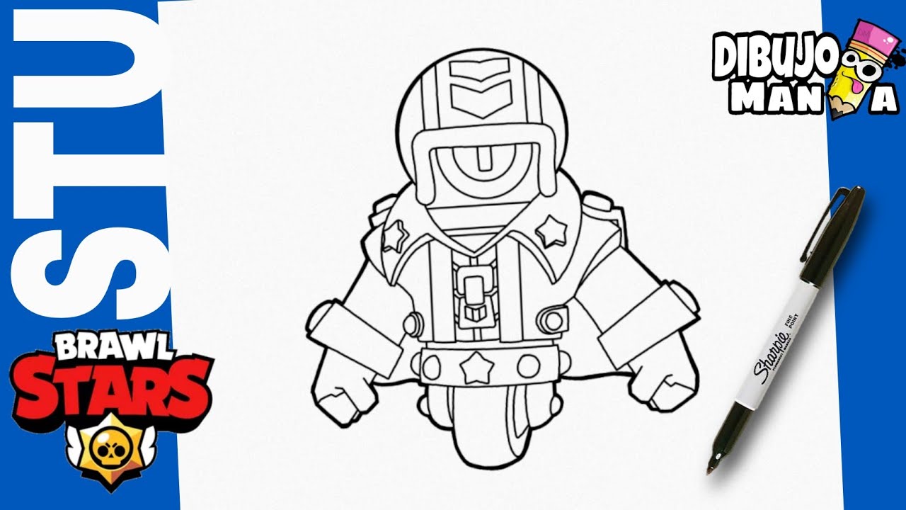 COMO DIBUJAR A STU DE BRAWL STARS | FÁCIL | PASO A PASO | how to draw ...