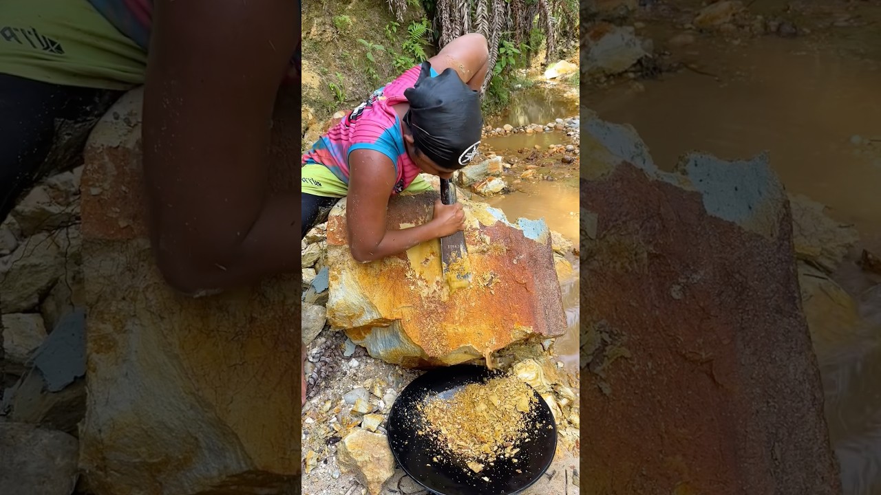 The process of finding gold | finding gold in bedrock fragments ...