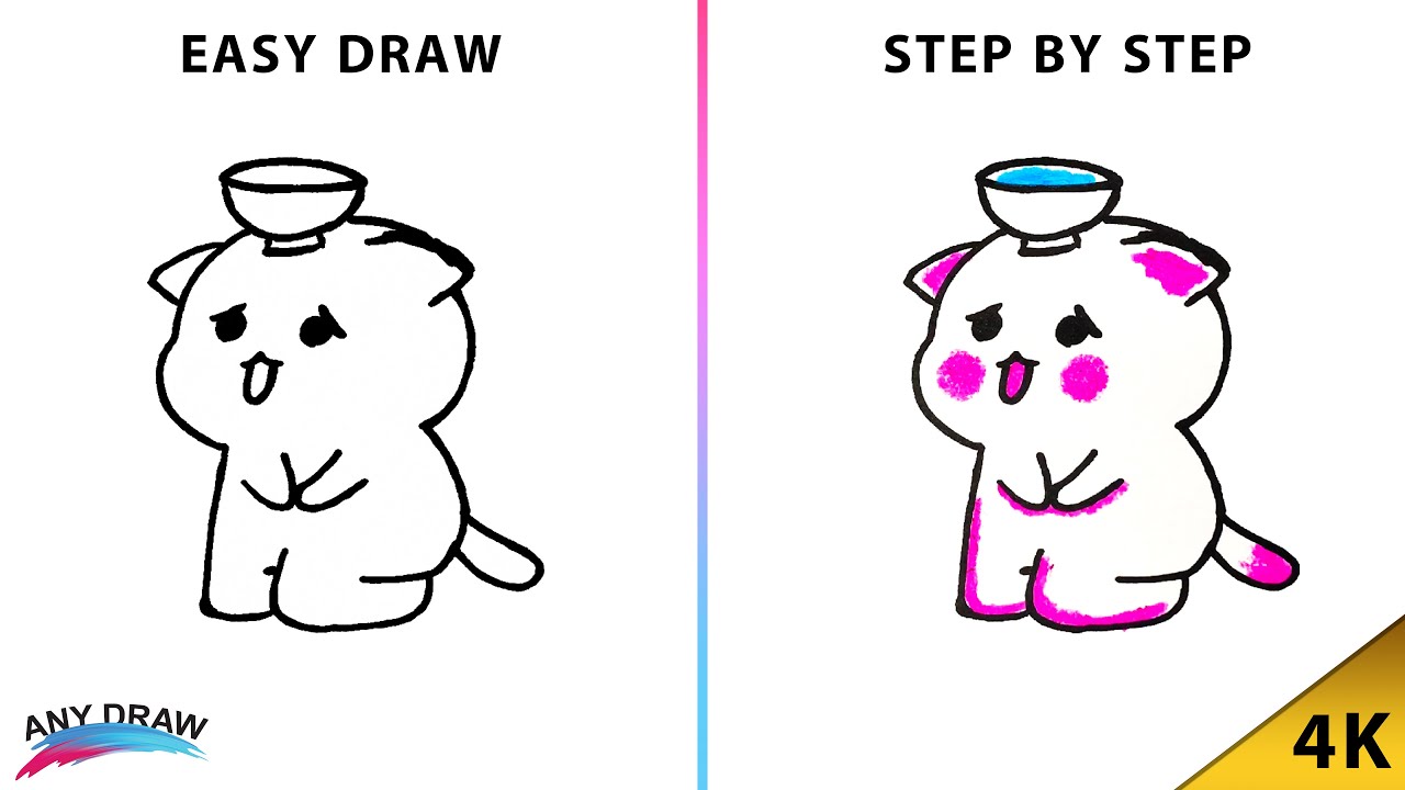 How to draw a Cute Mimi and Neko | Easy drawings - YouTube