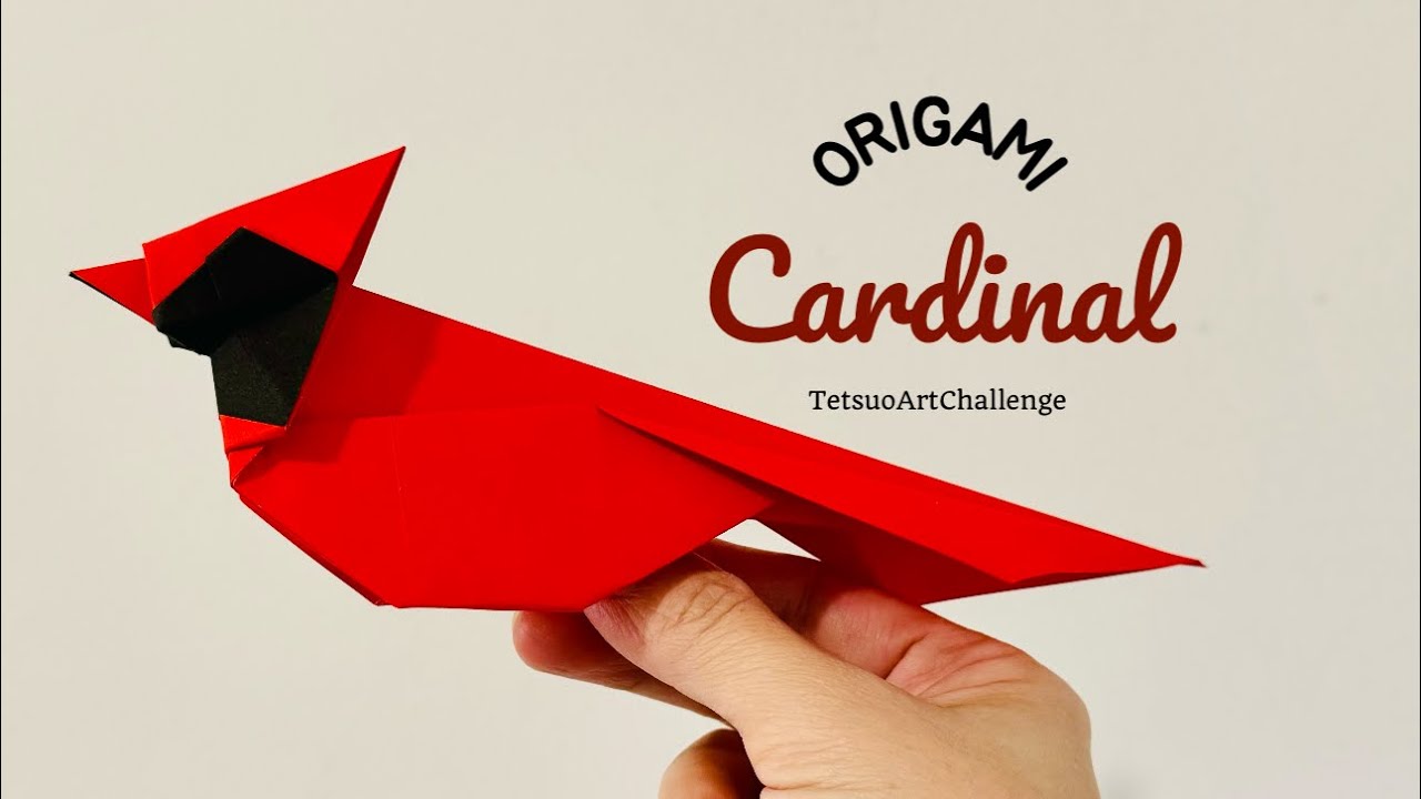 How to Make Origami Cardinal Bird - YouTube