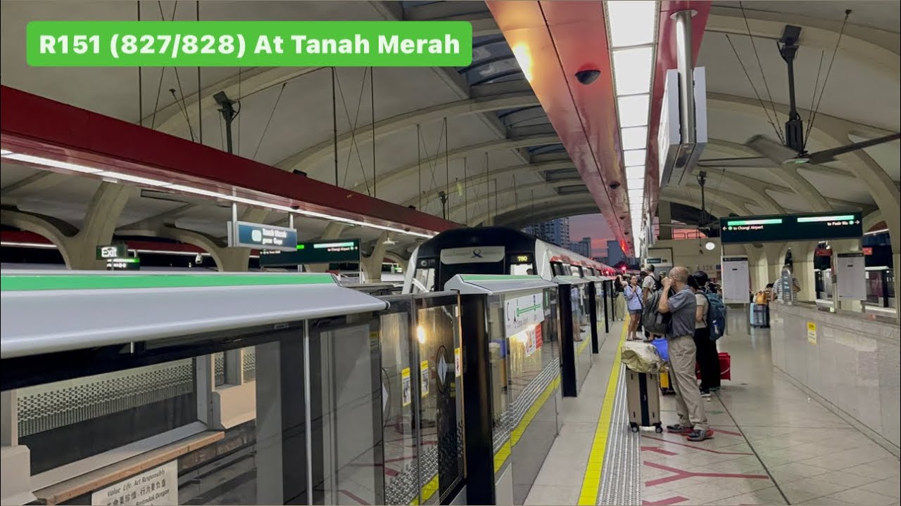 [Middle Platform][SMRT] R151 (827/828) at Tanah Merah(DNB) - YouTube