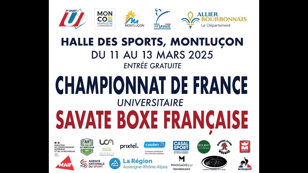 Championnat de France universitaire de savate boxe française 12 mars ...