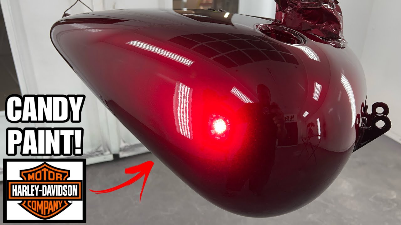 IT'S PHENOMENAL! PAINTED THE HARLEY-DAVIDSON CANDY RED… - YouTube