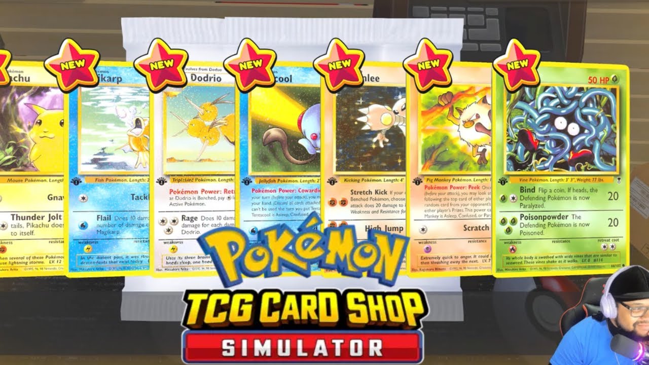Opening up gen 1 packs! - TCG Card Shop Simulator Pokemon Mod Part 7 ...