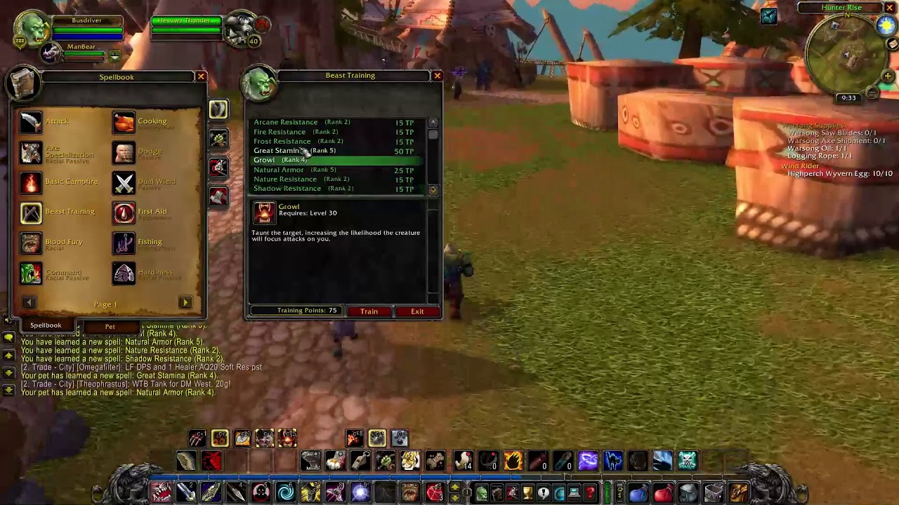 World of Warcraft Classic: Level 30 Orc Hunter - YouTube