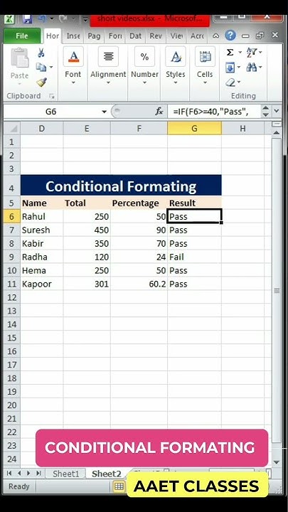 Conditional Formating in Excel #excel #nkexcelclasses #short #exceltutorial #conditional ...