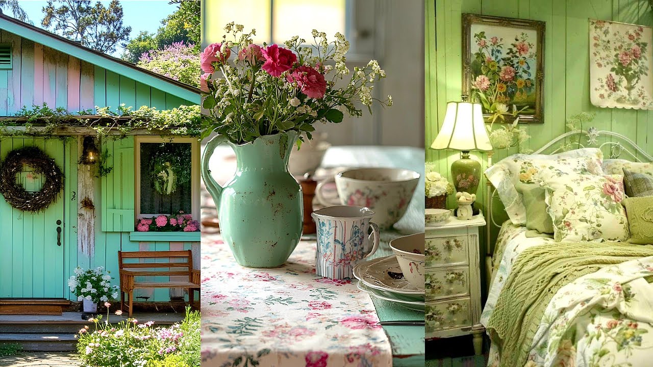 🍃PASTEL MINT GREEN RUSTIC COTTAGE FARMHOUSE HOMETOUR: Awaken your ...