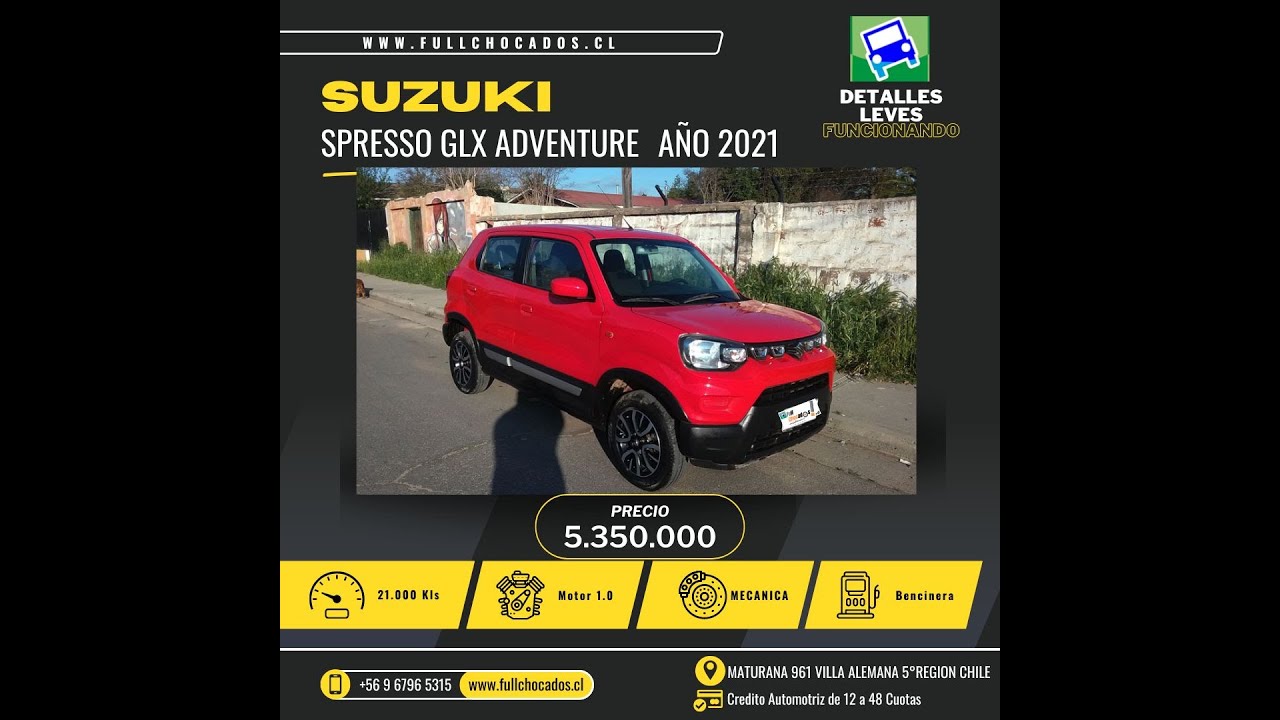 SUZUKI SPRESSO 1.0 GLX ADVENTURE AÑO 2021 - YouTube