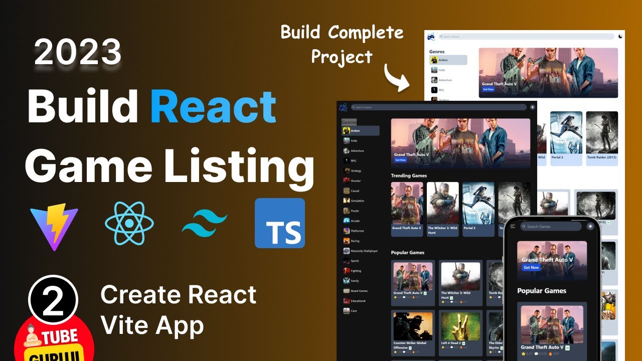 2 Build Game Listing App With React Tailwindcss Vite Create React 8849