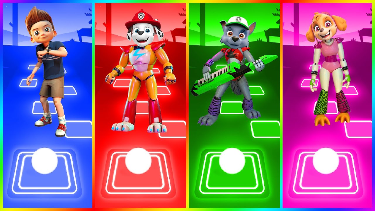 Paw Patrol FNAF Team Gregory - Freddy - Roxanne - Chica | Tiles Hop EDM ...